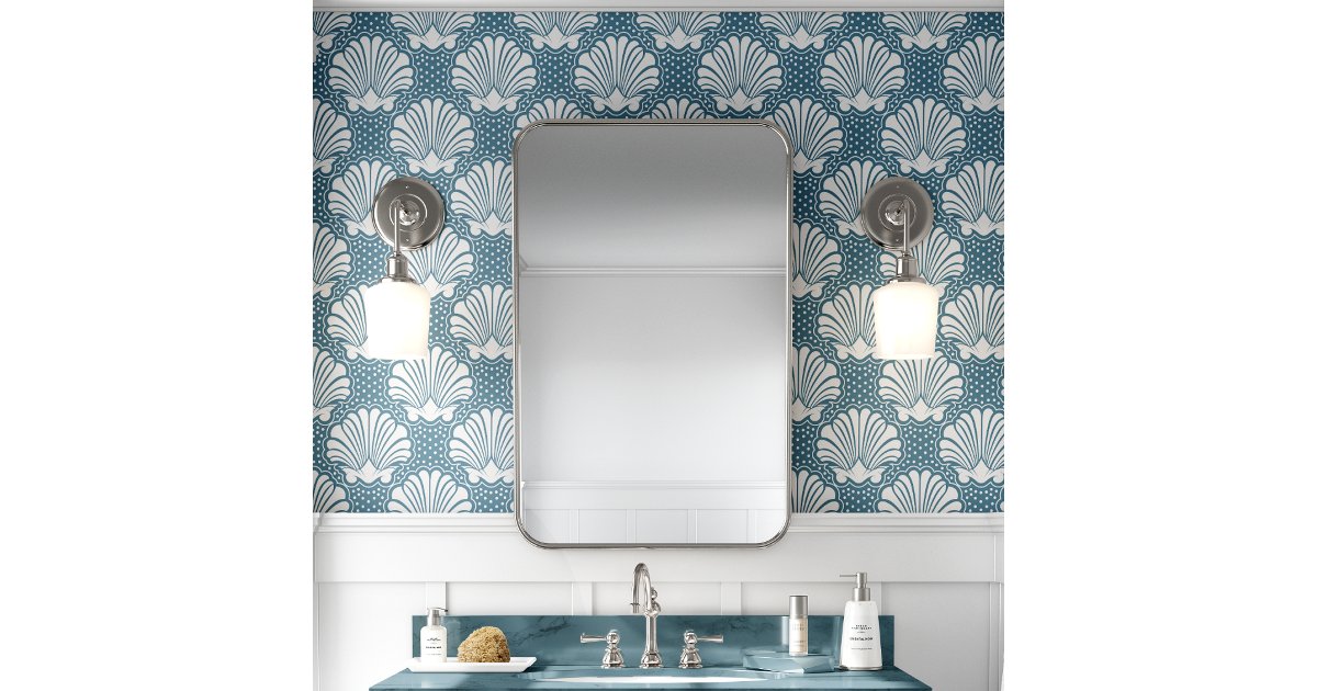 Blue And White Seashell Wallpaper | Zazzle
