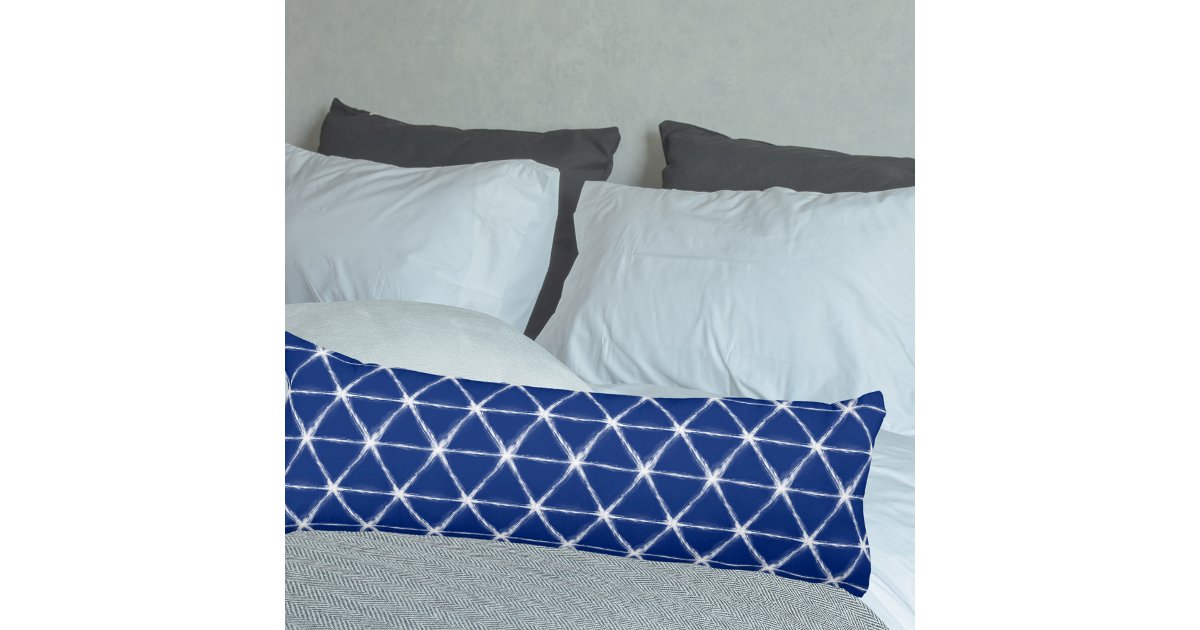 Blue and White Shibori Lines Pattern Body Pillow | Zazzle