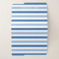 Blue and white simple stripes with your text file folder | Zazzle