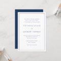 Blue and White Simple Typography Formal Wedding Invitation | Zazzle