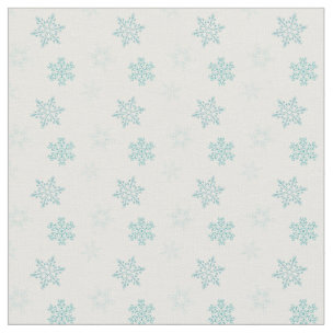 Blue Snowflake Fabric | Zazzle