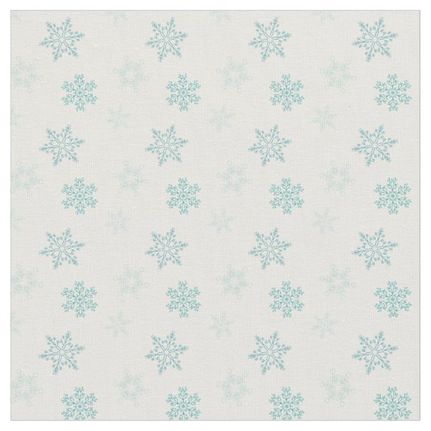 Blue Snowflake Fabric | Zazzle