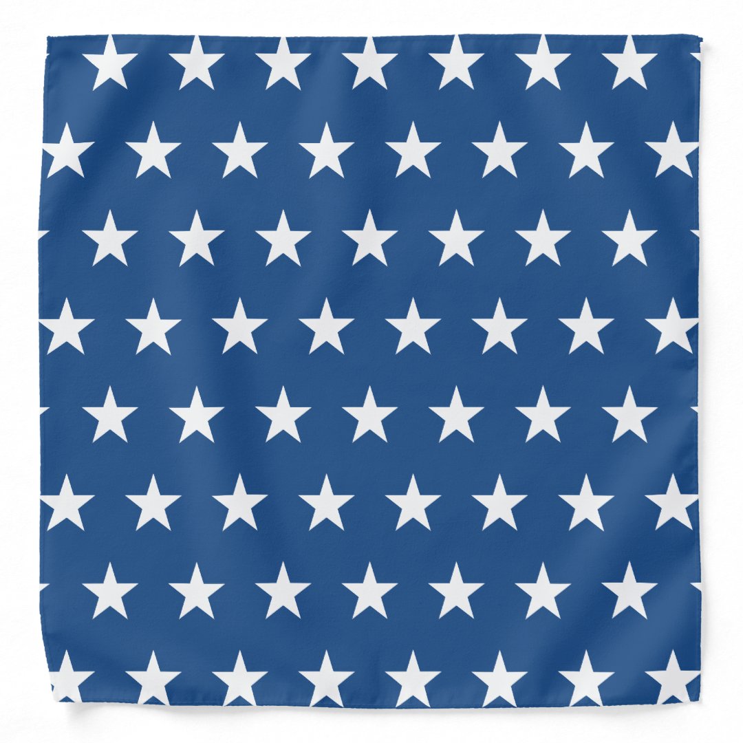Blue and White Star Pattern Bandana | Zazzle
