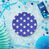 Blue and White Stars Paper Plate | Zazzle