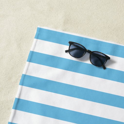Blue And White Striped Personalized Beach Towel | Zazzle