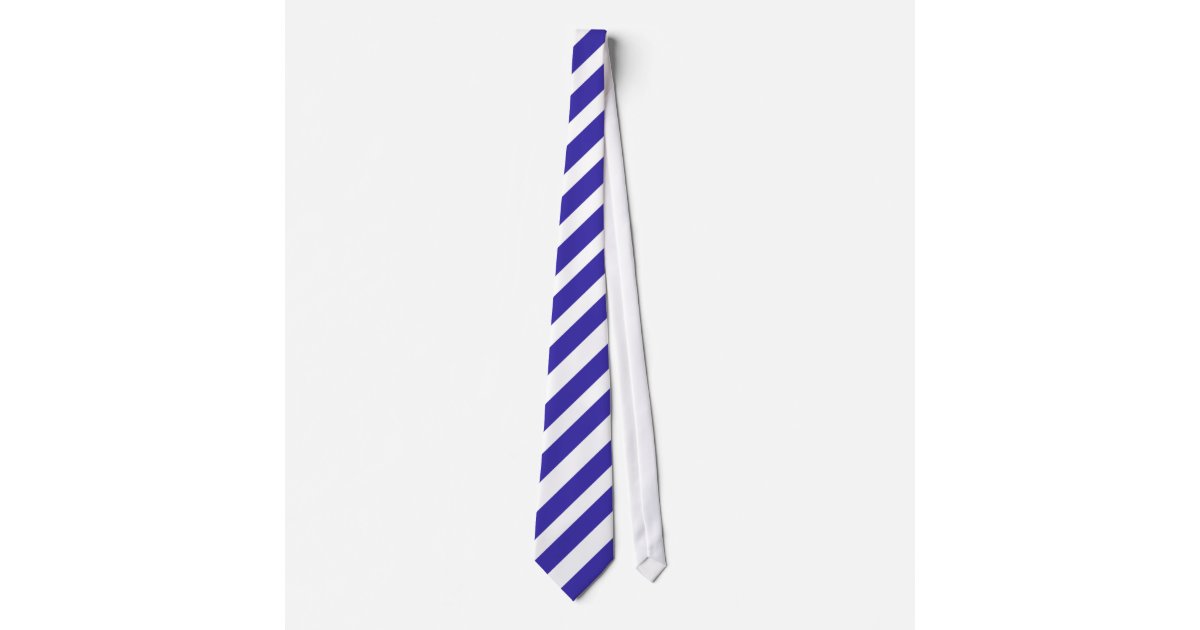 Blue and White striped tie | Zazzle