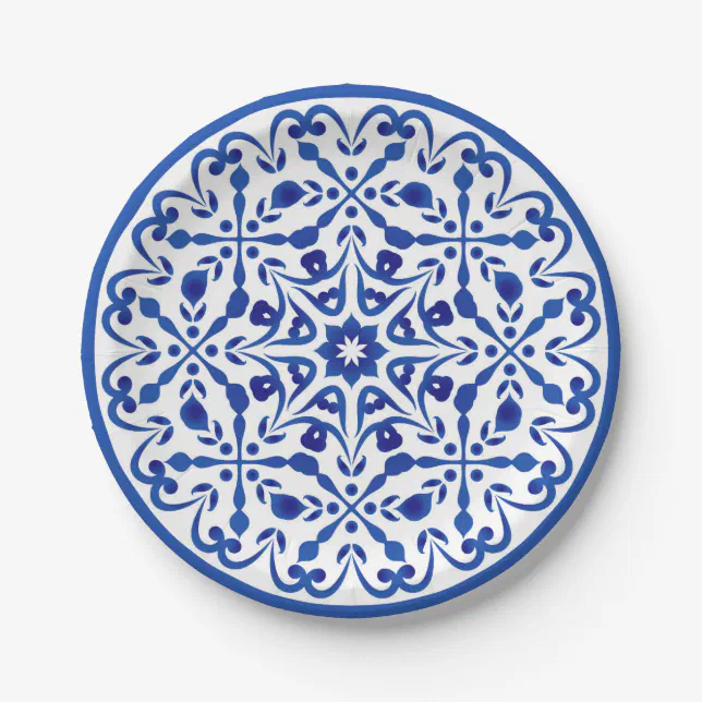 Blue and White Talavera Two Paper Plates | Zazzle
