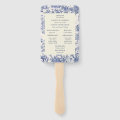 Blue and White Toile Hand Fan | Zazzle