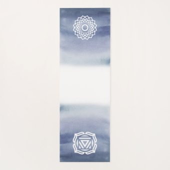 Blue and White Watercolor Crown & Root Chakra Yoga Mat | Zazzle