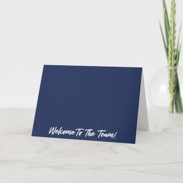 Blue and White Welcome to the Team New Employee Card | Zazzle
