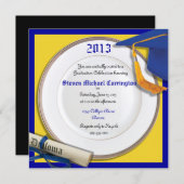 Blue and Yellow Graduation Party Invitations | Zazzle