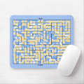 Blue and Yellow Maze Mouse Pad | Zazzle