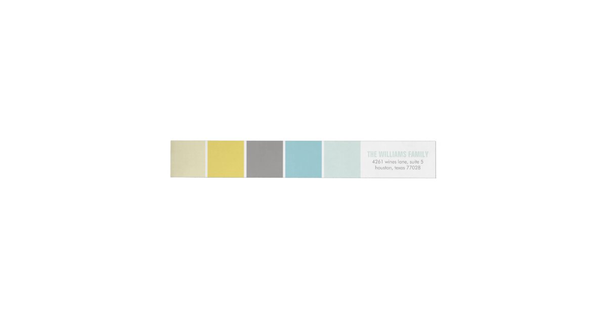 Blue and Yellow Modern Color Blocks Wrap Around Label | Zazzle