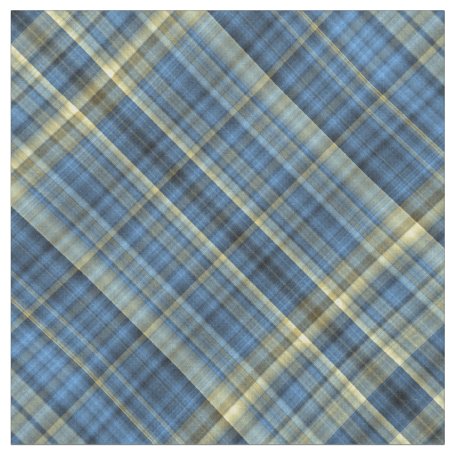 Blue & Yellow Bright Summer Gingham Plaid/ Tartan Fabric | Zazzle