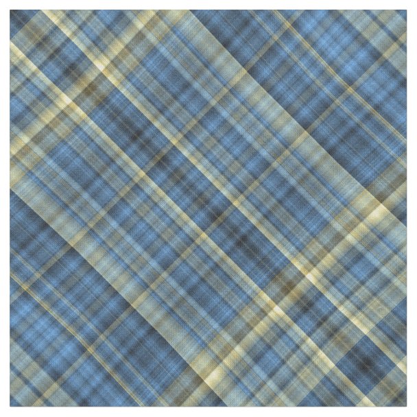 Blue & Yellow Bright Summer Gingham Plaid/ Tartan Fabric | Zazzle.com