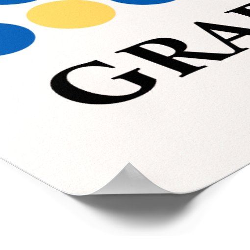 Blue and Yellow Polka Dot Poster | Zazzle