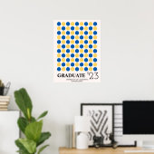 Blue and Yellow Polka Dot Poster | Zazzle