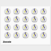 Blue and Yellow Ribbon Support Awareness Classic Round Sticker | Zazzle