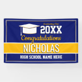 Blue and Yellow School Colors Graduation Banner | Zazzle