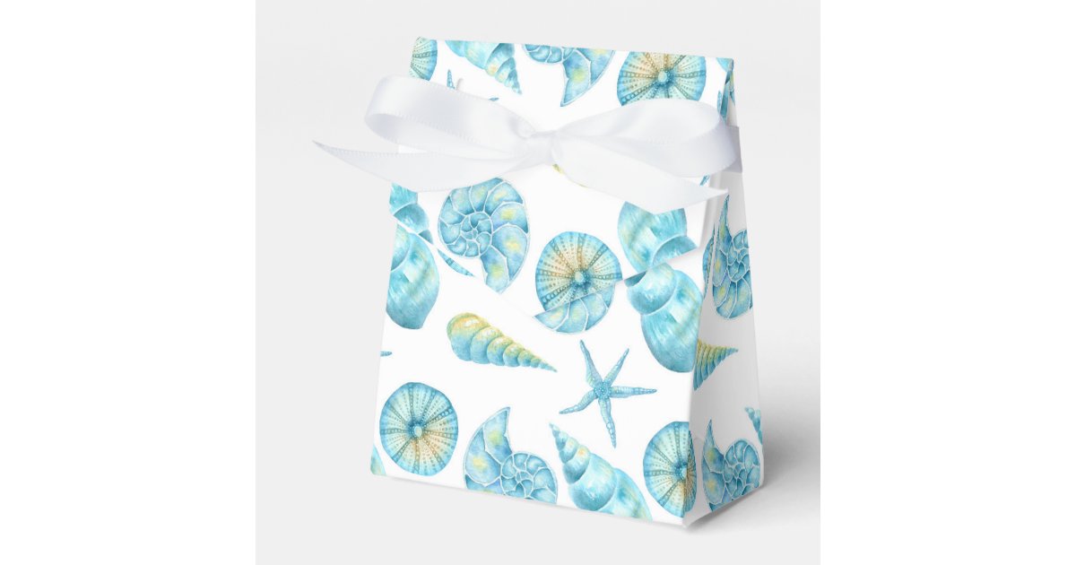 Blue and Yellow Sea Life Nautical Favor Boxes | Zazzle