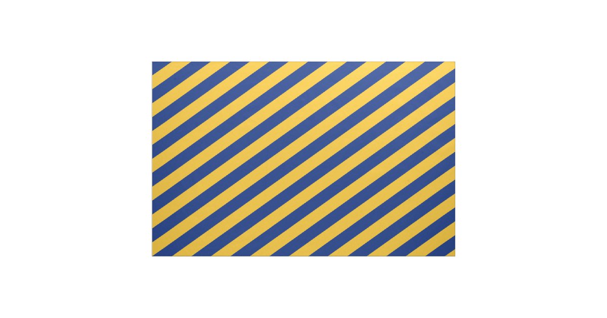 Blue and yellow striped pattern fabric | Zazzle