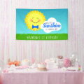 Blue and Yellow Sunshine Birthday Party Banner | Zazzle