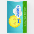 Blue and Yellow Sunshine Birthday Party Banner | Zazzle