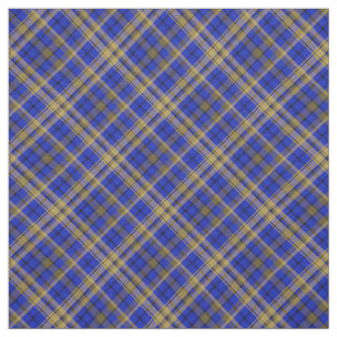 Blue and yellow plaid fabric | Zazzle