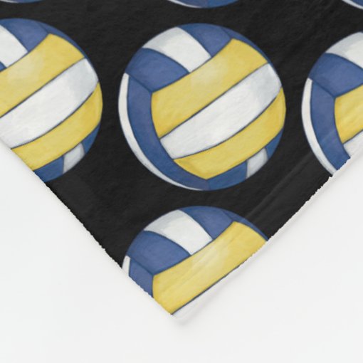 Blue and Yellow Volleyball Patterns Fleece Blanket | Zazzle