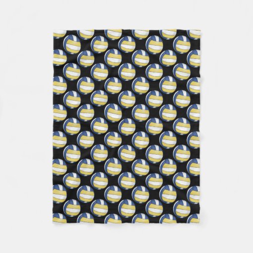 Blue and Yellow Volleyball Patterns Fleece Blanket | Zazzle