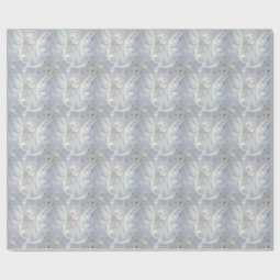 Blue Angel & Stars Wrapping Paper | Zazzle