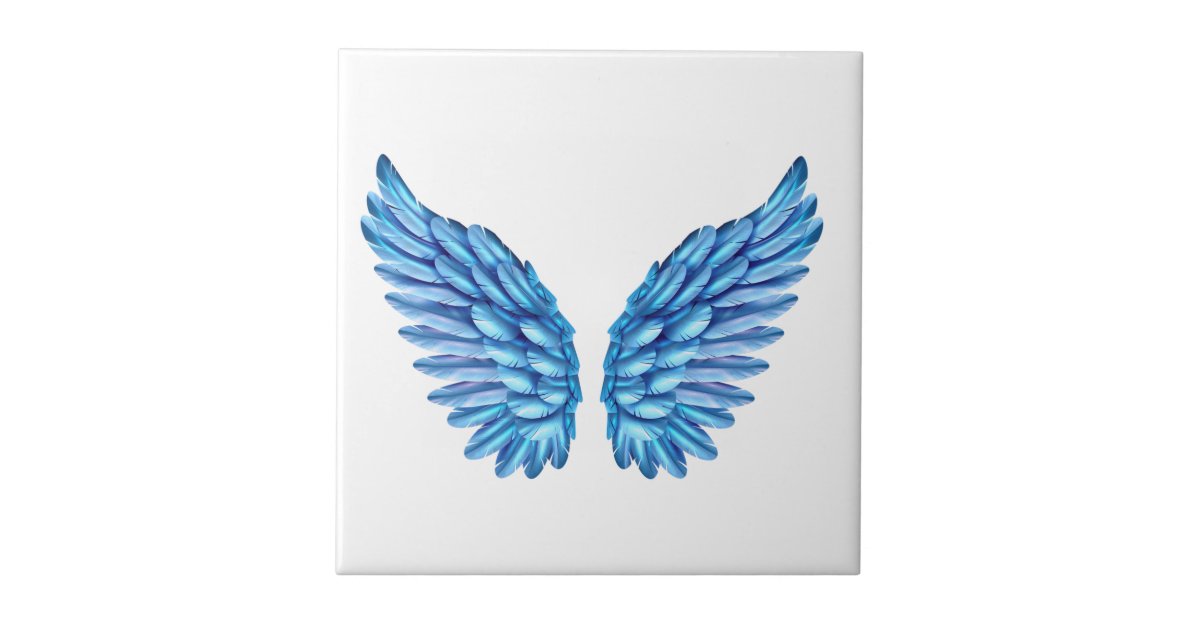 Blue Angel Wings Ceramic Tile | Zazzle