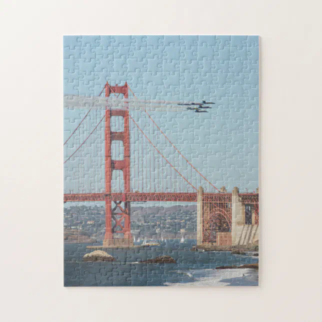Blue Angels at the Golden Gate Bridge Jigsaw Puzzle | Zazzle