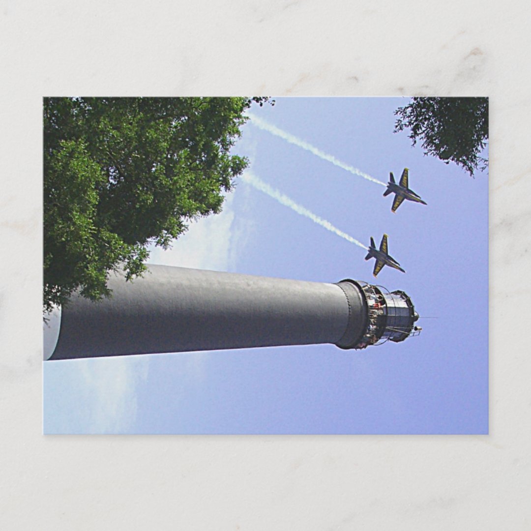 Blue Angels over the Pensacola Lighthouse Postcard | Zazzle