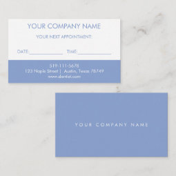 Blue Appointment Reminder Card | Zazzle