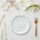 Blue, aqua and yellow spotty party plates | Zazzle