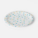 Blue, aqua and yellow spotty party plates | Zazzle