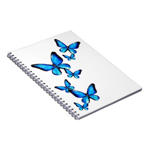 Blue aqua butterfly watercolor Spiral Notebook | Zazzle