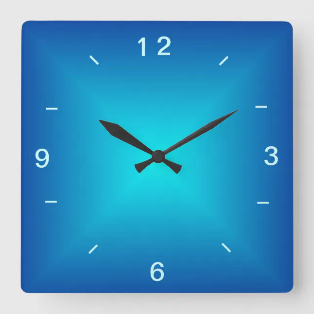 Blue Aqua Illuminated Design > Plain Wall Clock | Zazzle