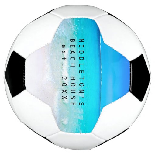Blue Aqua Ocean Sea Beach Coastal Personal Family Soccer Ball | Zazzle