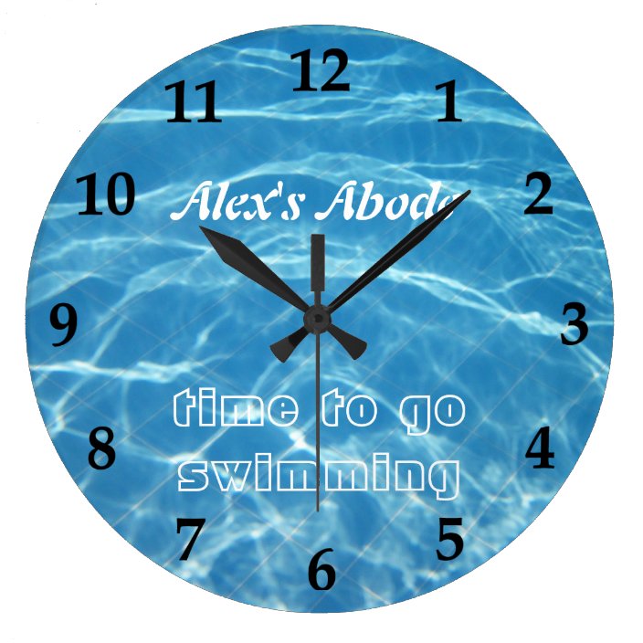 Blue Aquatic Fresh Pool Water Swimming Clear Cool Large Clock | Zazzle.com