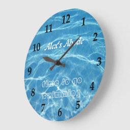 Blue Aquatic Fresh Pool Water Swimming Clear Cool Large Clock | Zazzle