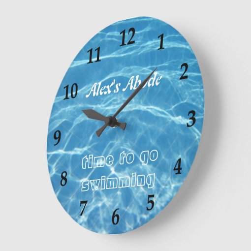 Blue Aquatic Fresh Pool Water Swimming Clear Cool Large Clock | Zazzle