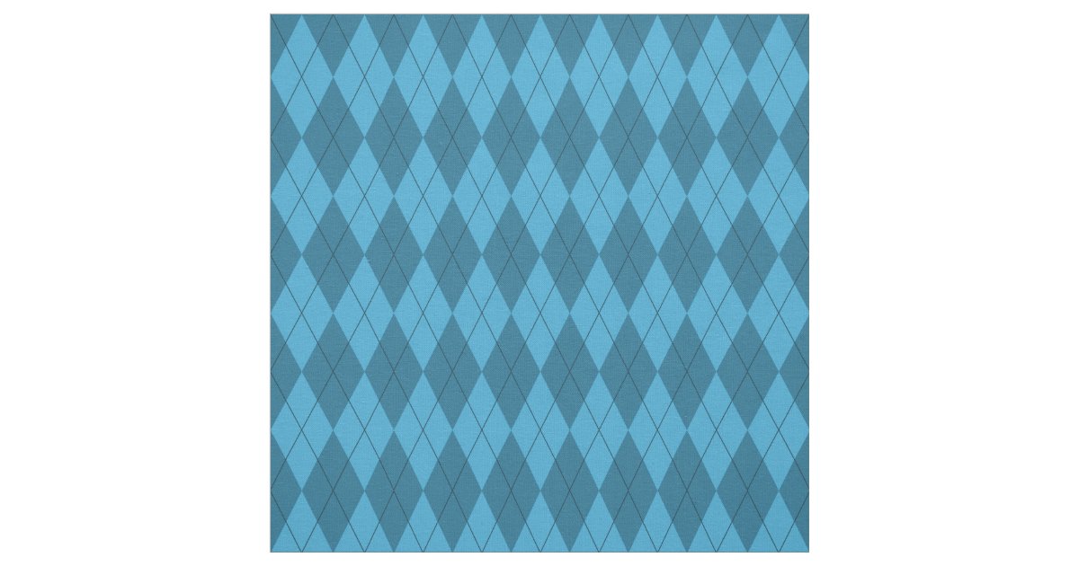 Blue Argyle Pattern Fabric | Zazzle