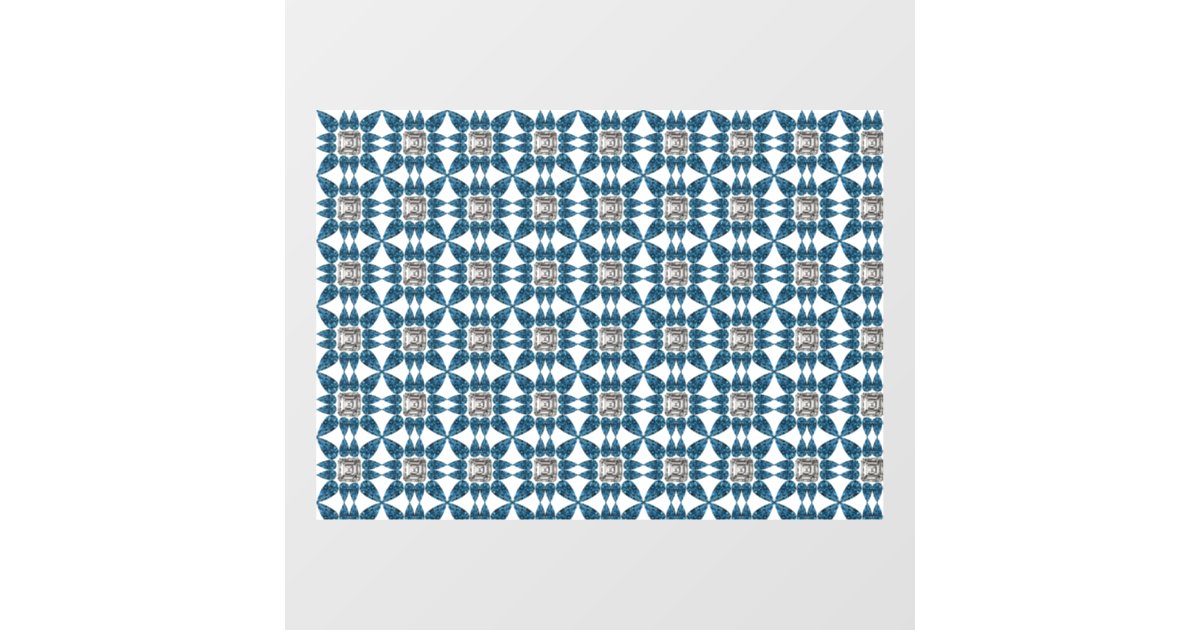 Blue Art Deco Pattern Window Cling | Zazzle