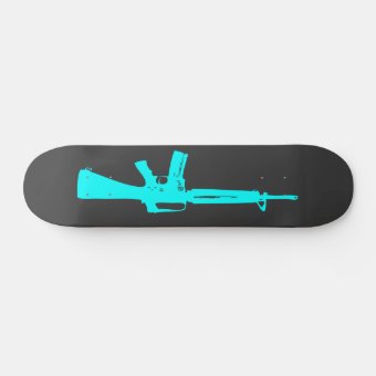 Blue Assault Rifle Skateboard | Zazzle
