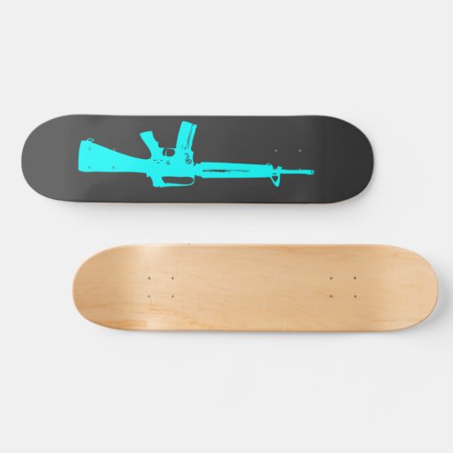 Blue Assault Rifle Skateboard | Zazzle