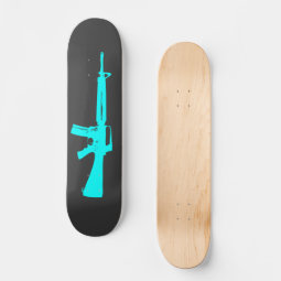 Blue Assault Rifle Skateboard | Zazzle