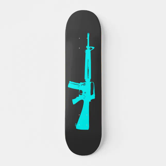 Blue Assault Rifle Skateboard | Zazzle