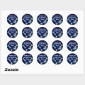 Blue Astronaut Outer Space Rocket Ship Birthday Classic Round Sticker ...